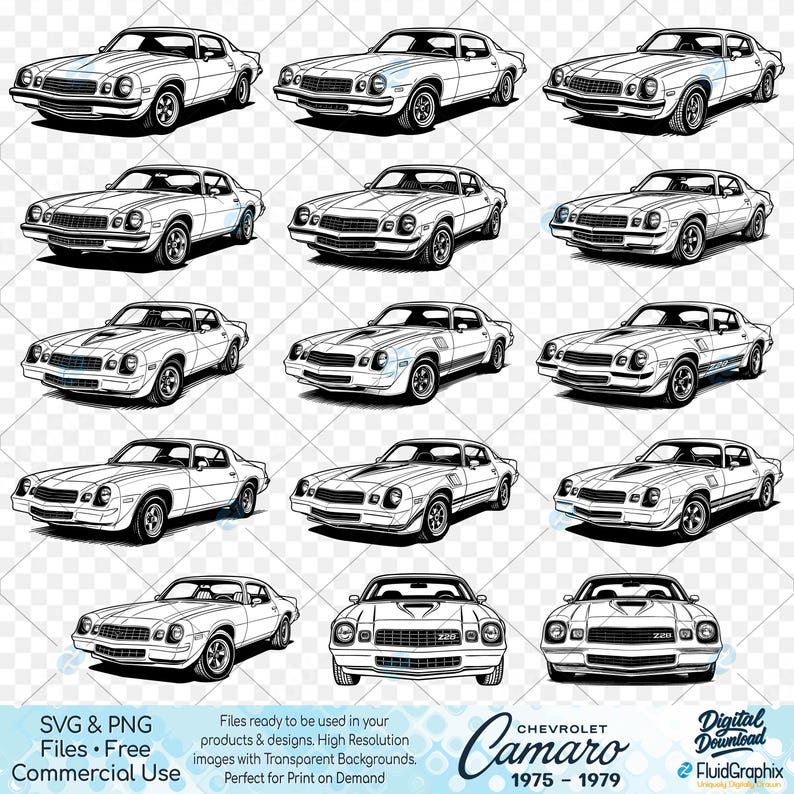 Chevy Camaro Z28 SVG PNG: 70s Classic Car Designs (digital Download) - Etsy