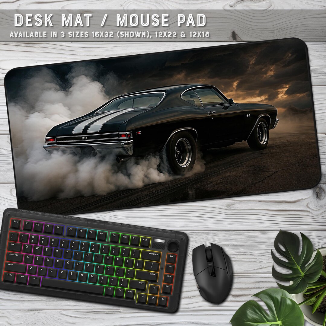 1969 Chevelle SS Desk Mat: Mouse Pad Scene for Muscle Car Enthusiasts ...