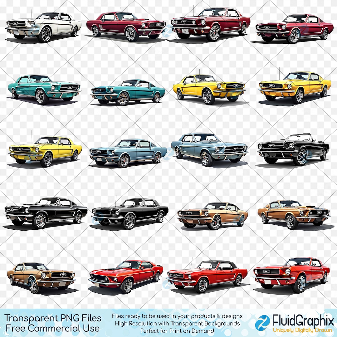 Ford Mustang PNG Clipart: First Generation Muscle Car Graphics (21 ...
