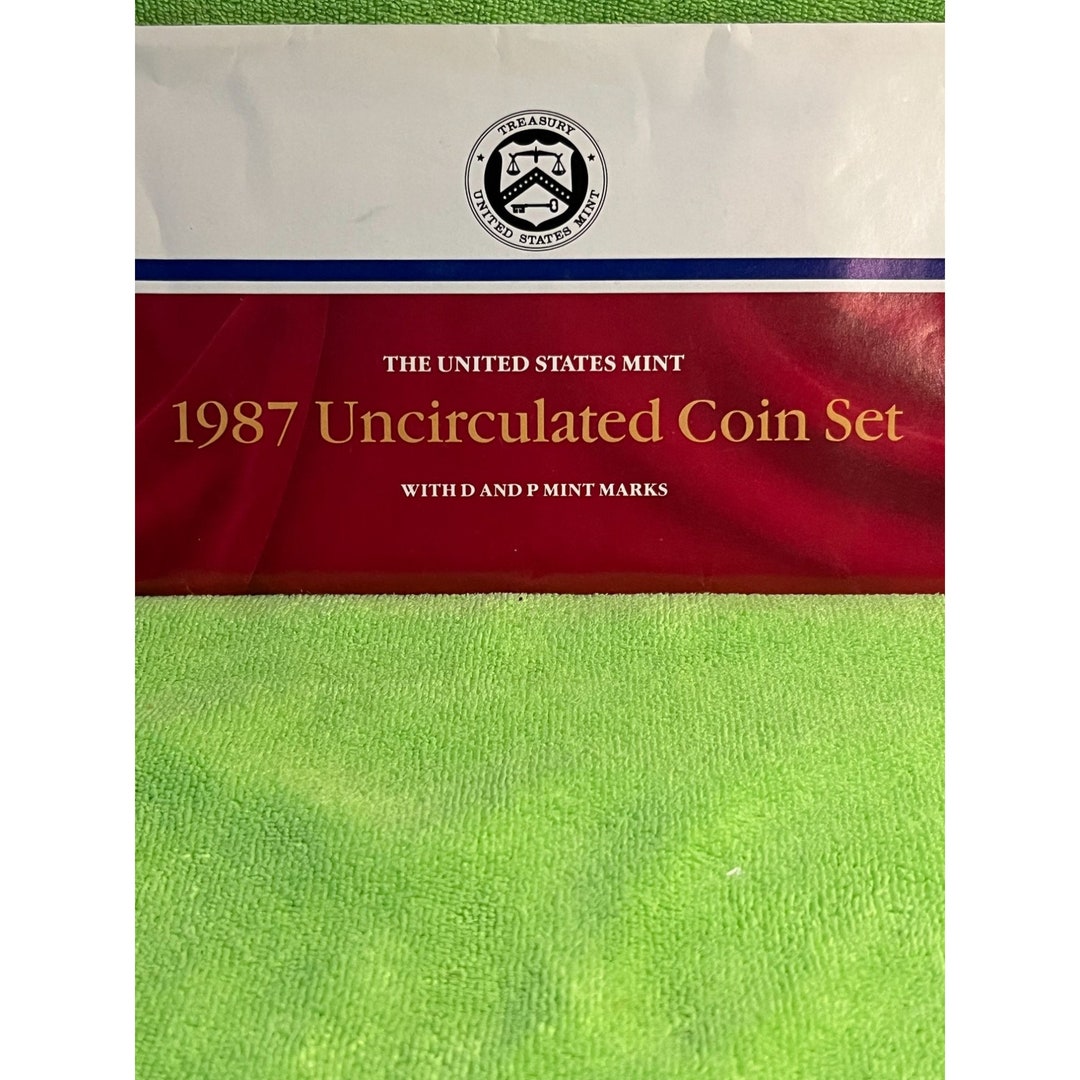 OLLIERV 1987 Uncirculated Coin Set With P and D Mint Mark Sets COA and ...