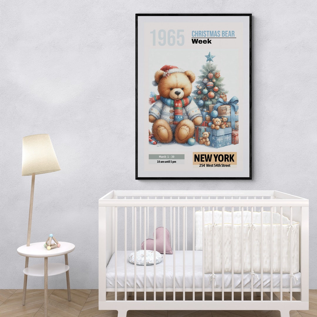 Teddy Bear Downloadable Wallart Kids Wallart Poster Trendy - Etsy