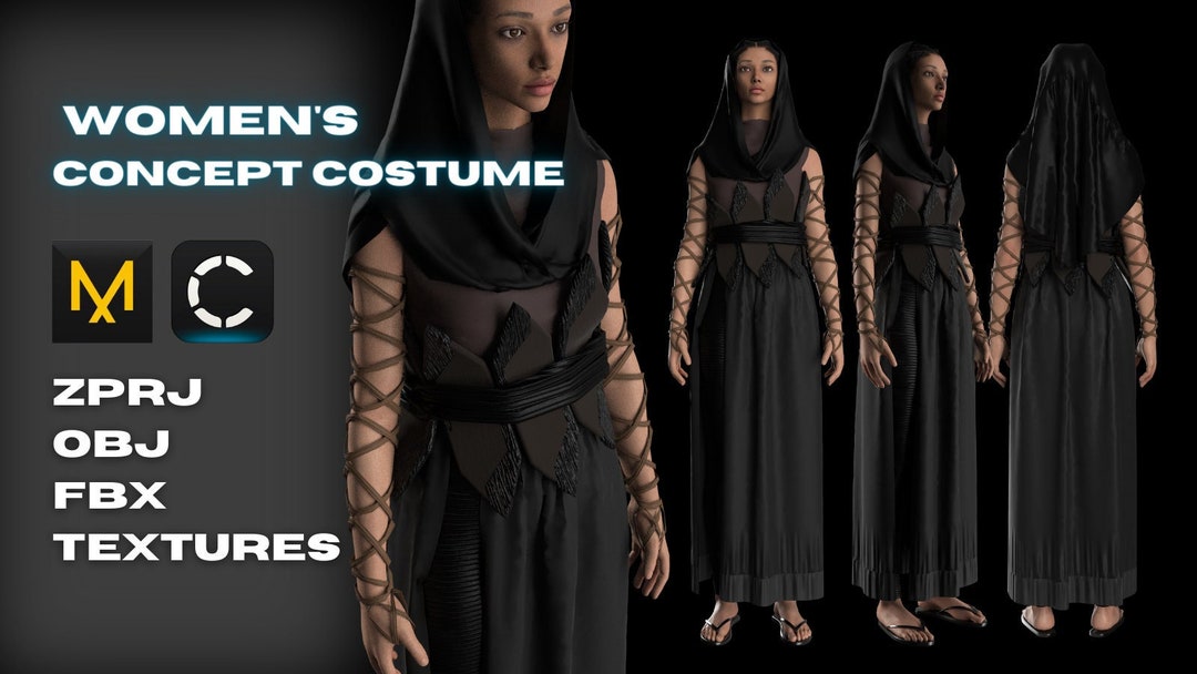 Women's Concept Costume ( Female Warrior ) Modeling in Clo3d ...