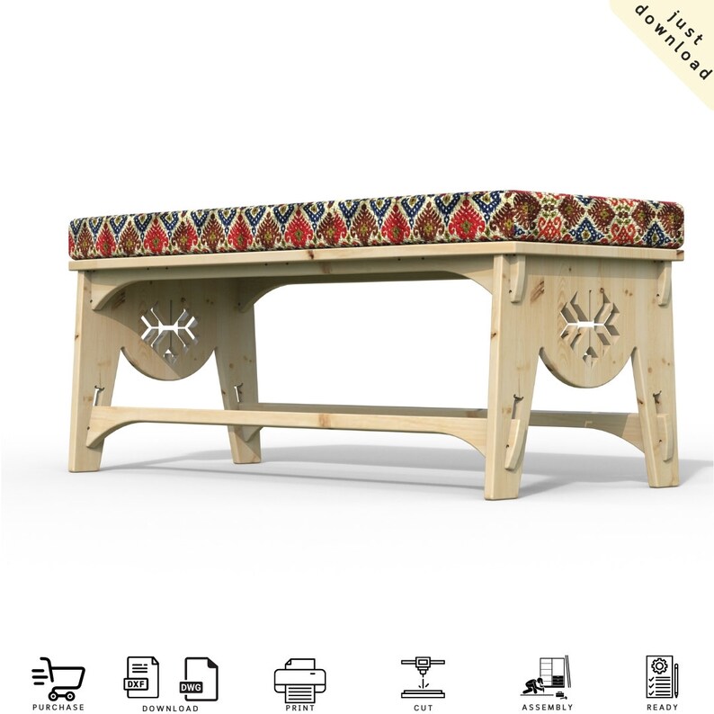 Digital Cut Files for Wooden Basic Bench Traditional Model Design - Etsy