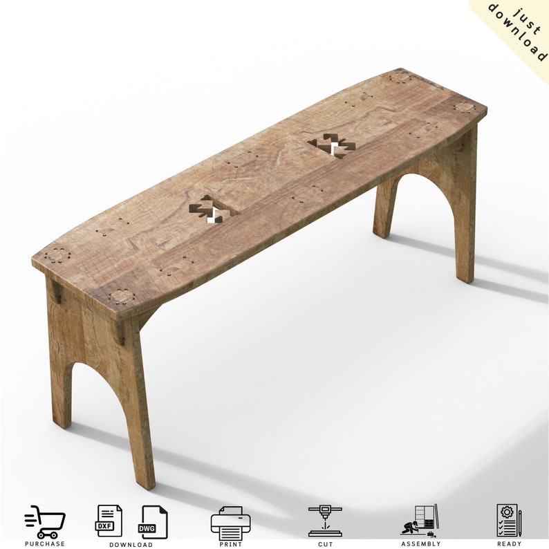 Wooden Basic Bench Traditional Model Design for Digital Cut Files - Etsy