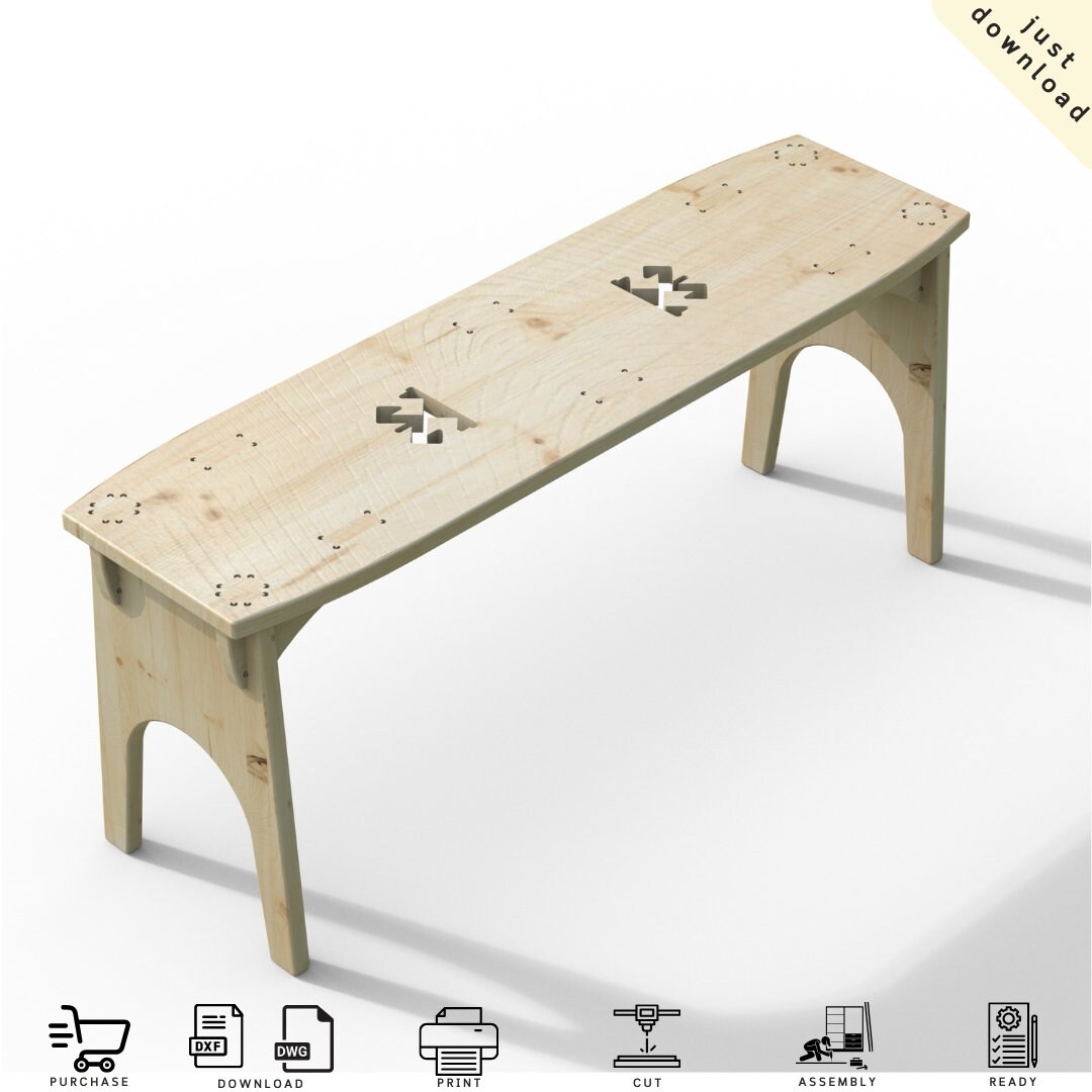 Digital Cut Files for Wooden Basic Bench Traditional Model Design - Etsy