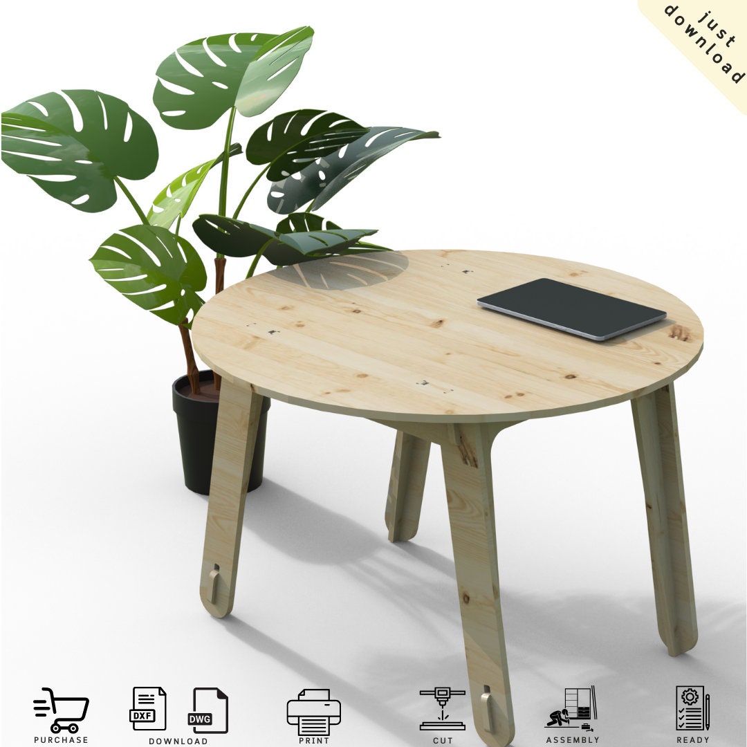 Wooden Kids' Table ( Circular) Design for 4 - 6 Age for Digital Cut ...