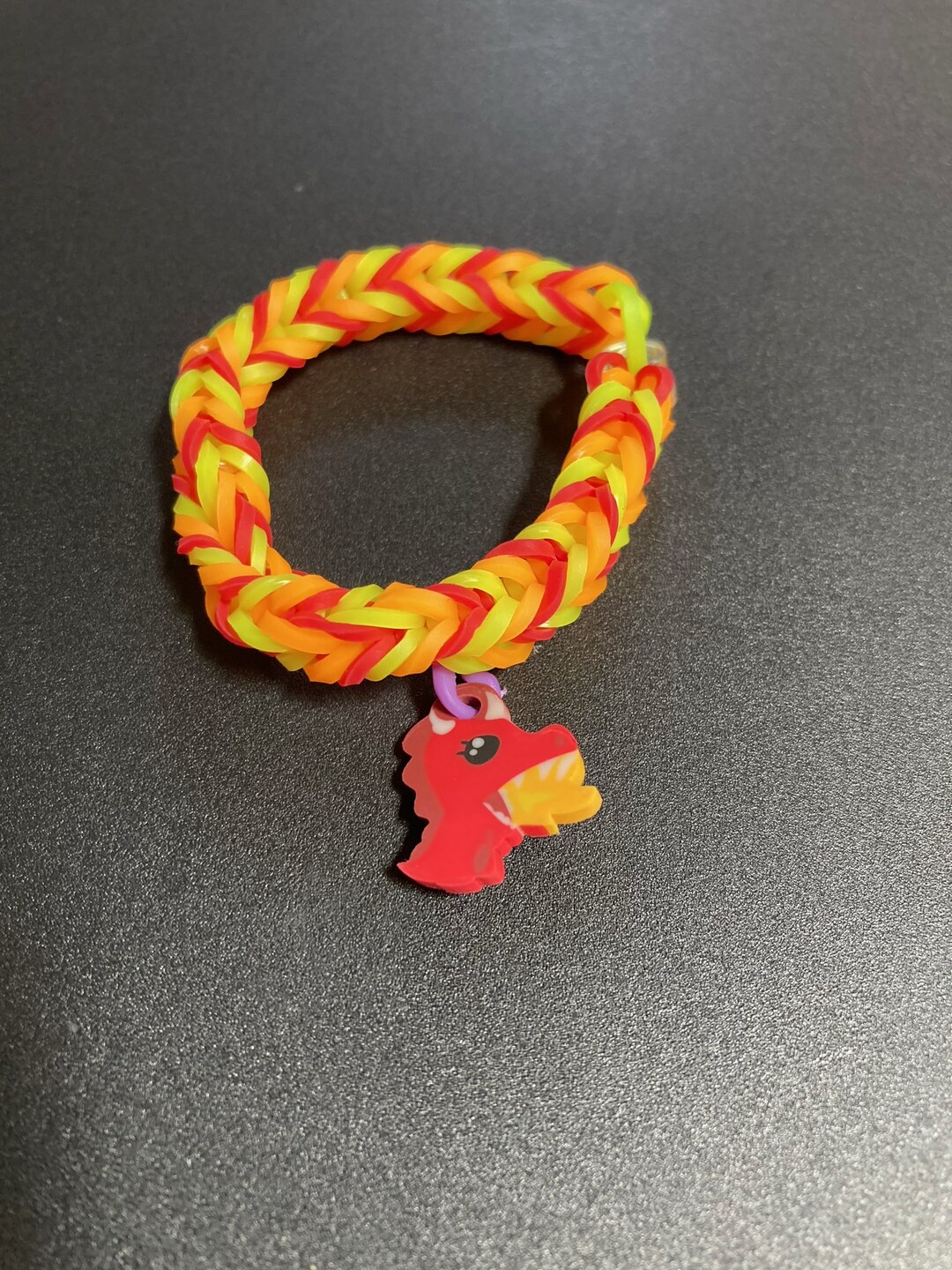 Fishtail Rubber Band Bracelet W/ Charm - Etsy