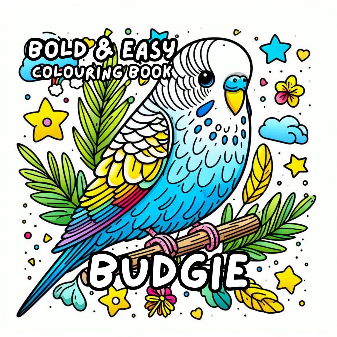 Budgie Colouring Book: 40 Printable Pages, Easy Colouring (PDF Download ...
