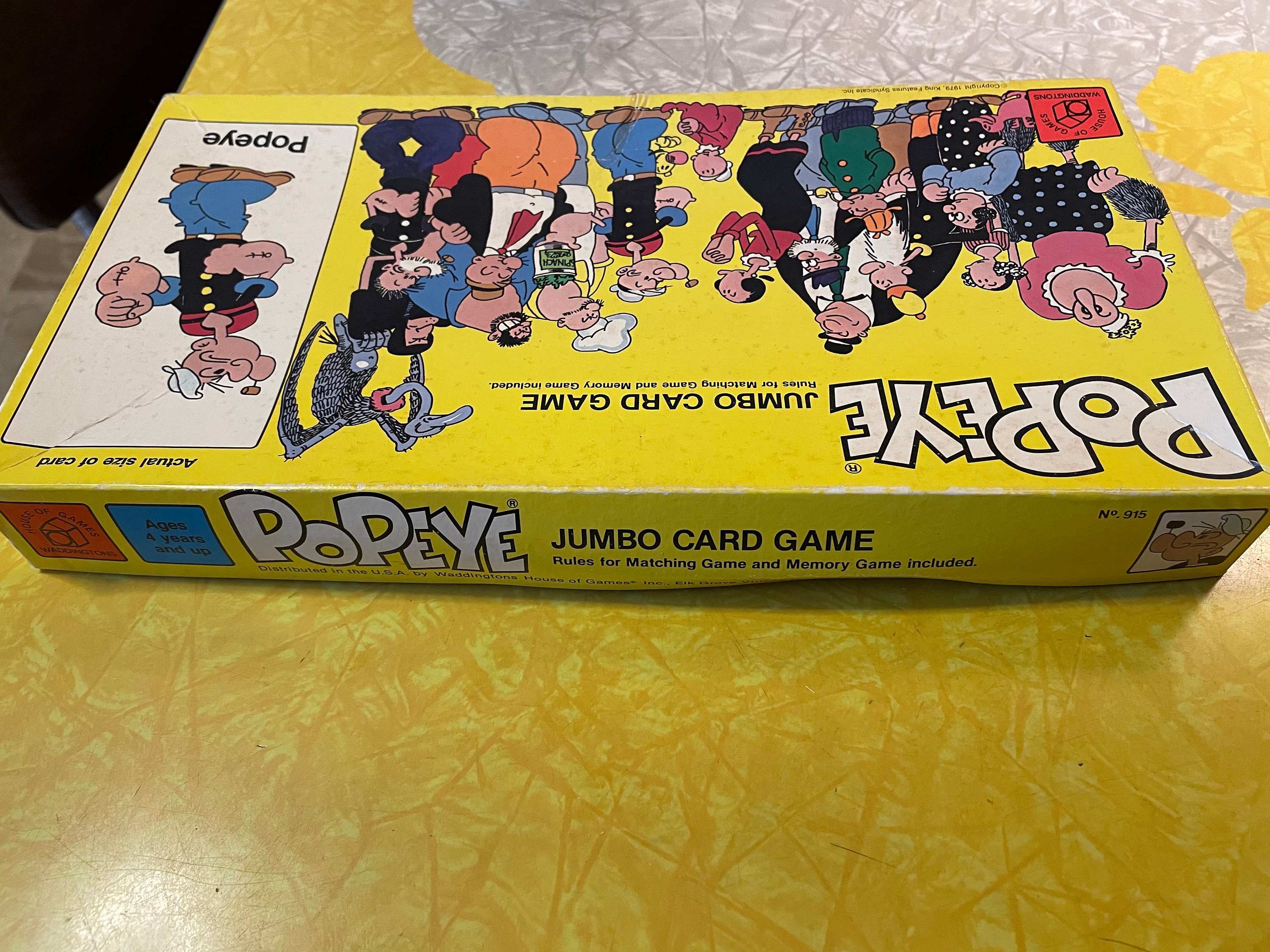 Rare Popeye Jumbo Card Game Vintage 1978 Waddingtons Memory - Etsy