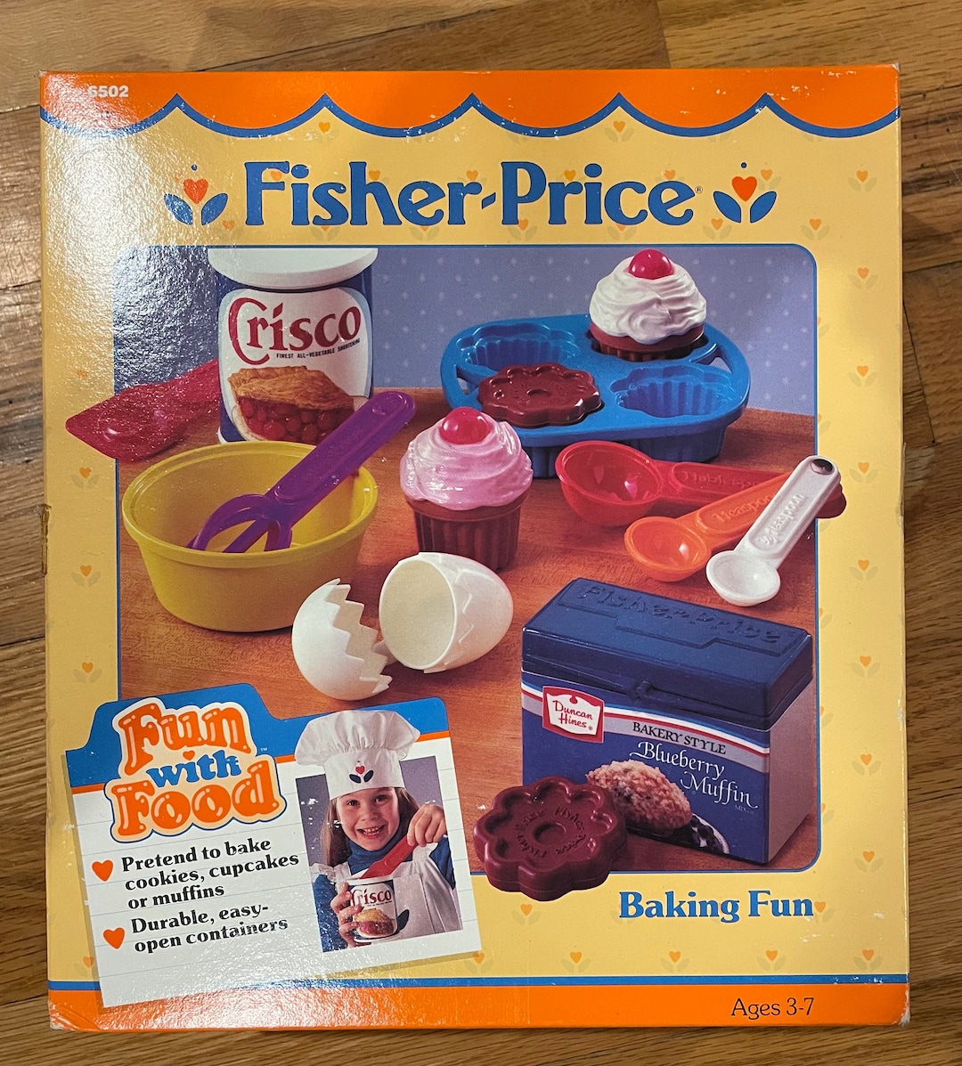 Fisher Price Fun Food Baking Set New in Box RARE 6502 Cupcakes Frosting ...