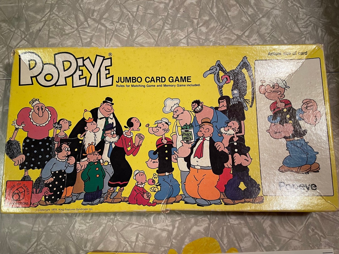 Rare Popeye Jumbo Card Game Vintage 1978 Waddingtons Memory and ...