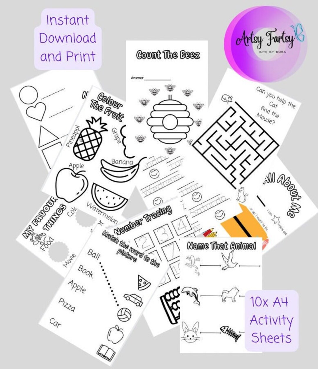 10 Summer Kids Activities, Summer Activity, Printable Activity Bundle ...