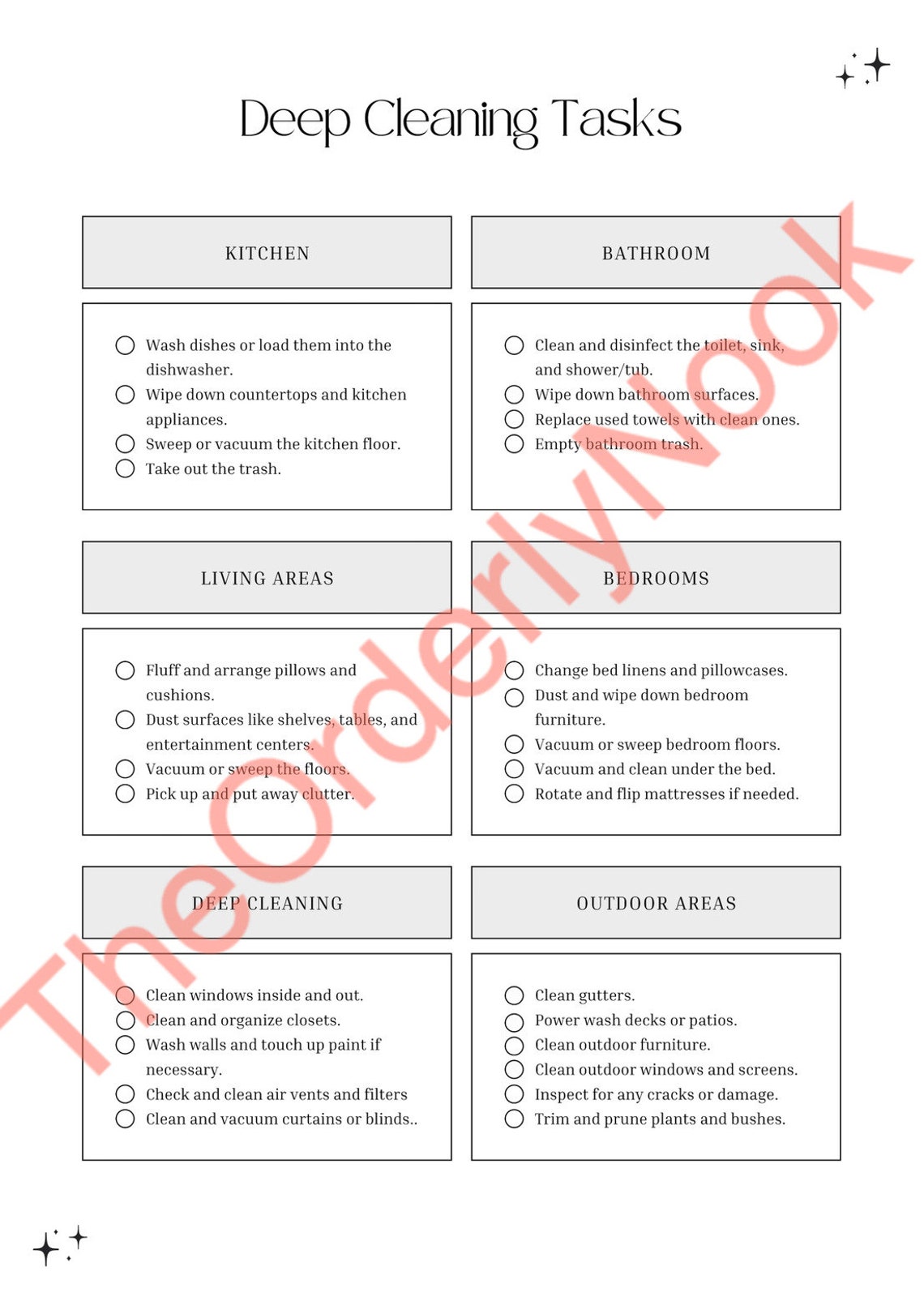 Cleaning Checklist / Printable Organizer PDF - Etsy