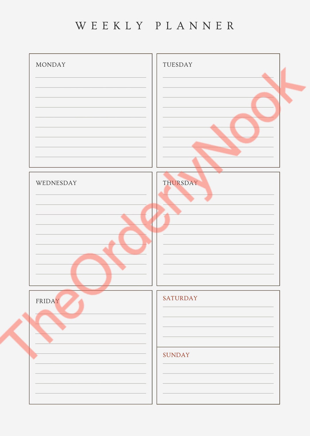 Weekly Planner / Printable Organizer PDF - Etsy