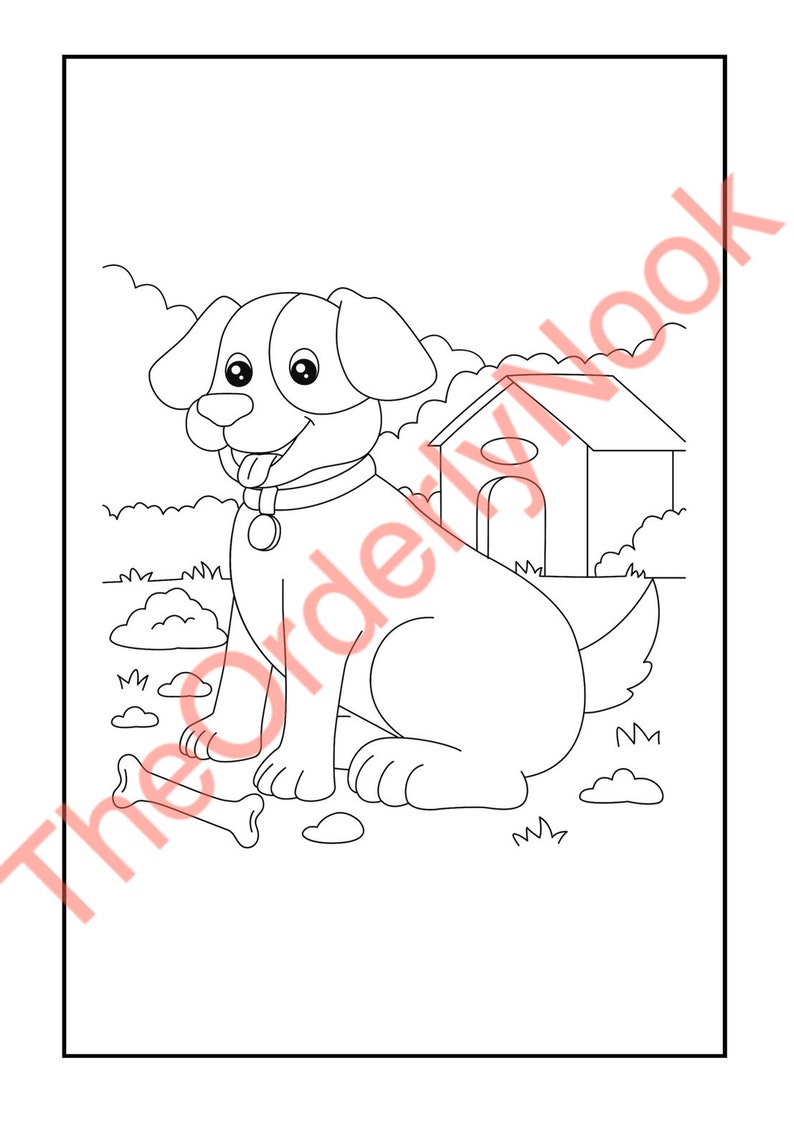 Printable Colouring Book/pdf 5 Pages of Pets. - Etsy