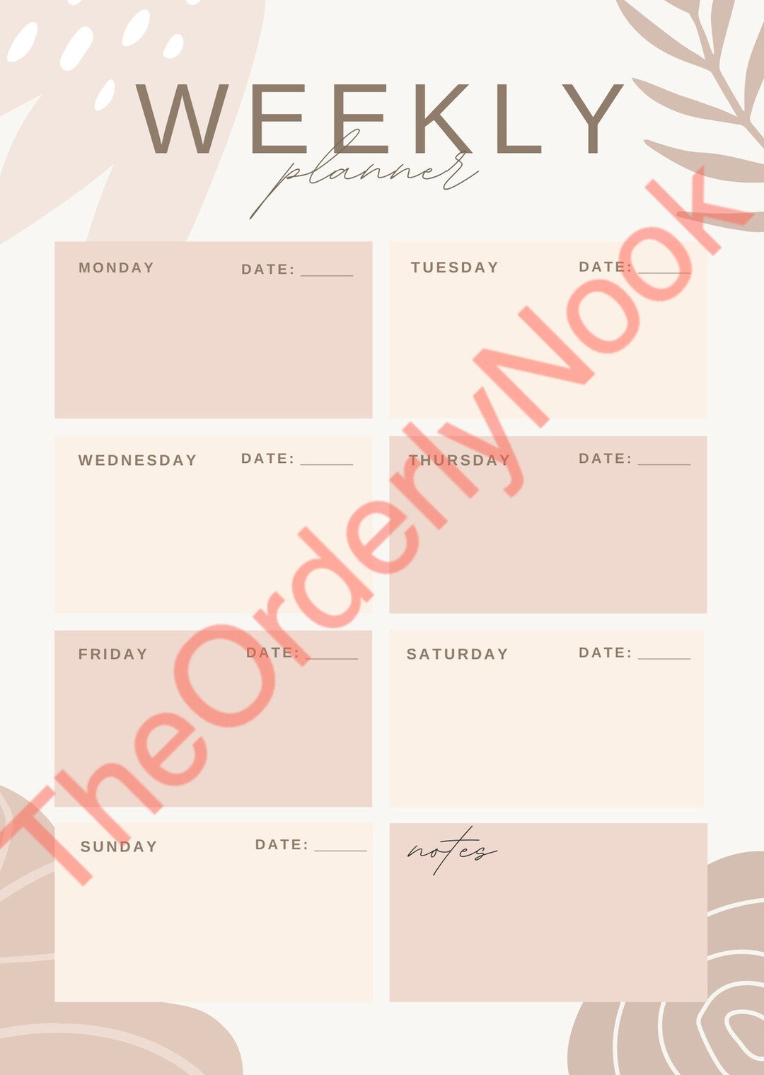 Weekly Planner / Printable Organizer PDF - Etsy