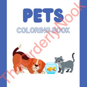 Printable Colouring Book/pdf | 5 Pages of Pets. - Etsy