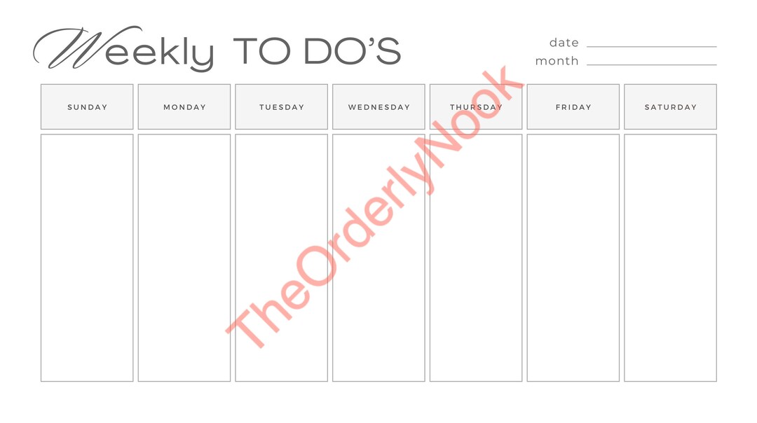 Weekly Planner / Printable Organizer PDF - Etsy