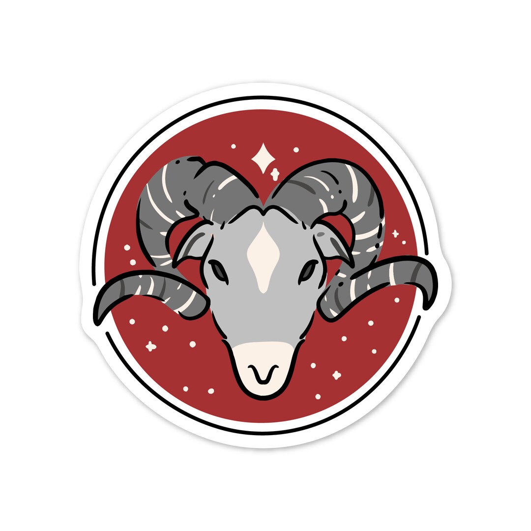 Aries Round Sticker - Etsy