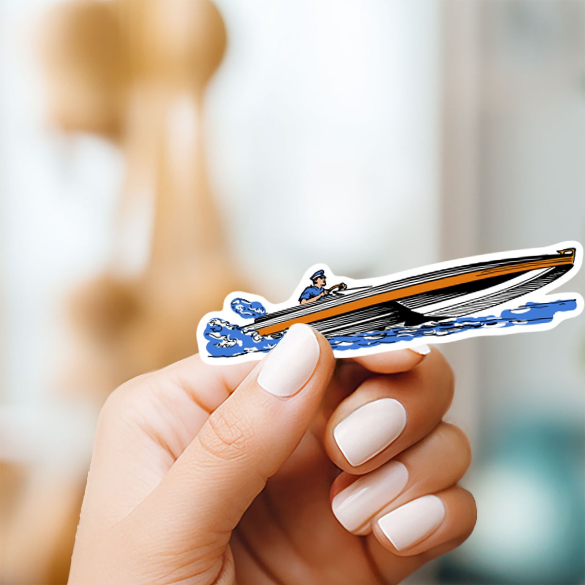 Vintage Fast Boat Captain Sticker - Etsy