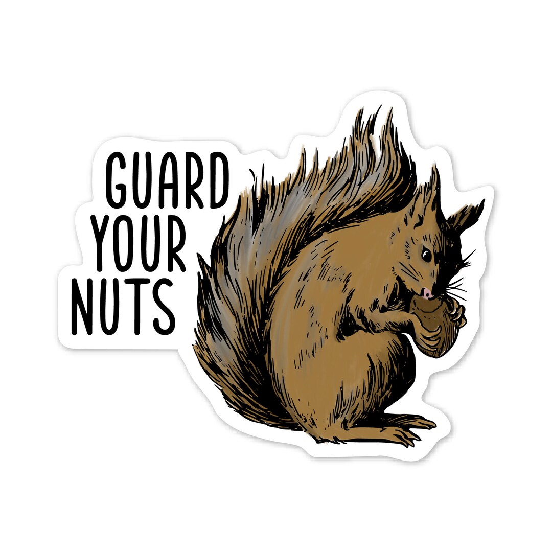 Vintage Guard Your Nuts Squirrel Sticker - Etsy