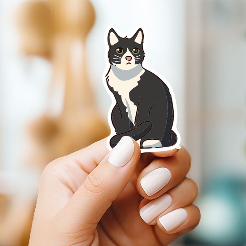 Tuxedo Cat Sticker - Etsy