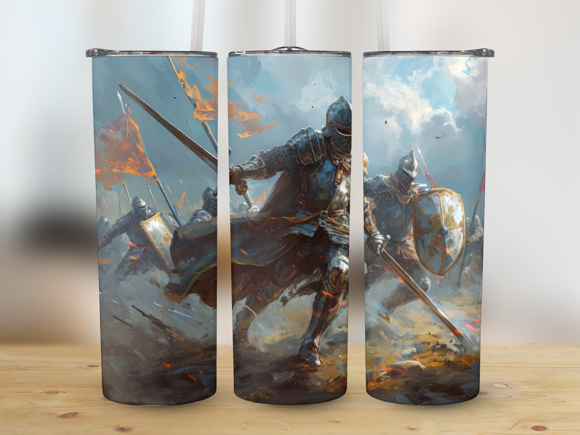 10 Medieval Knights Tumbler Wrap Bundle 20oz Tumbler Designs Full Wrap Graphics Printable