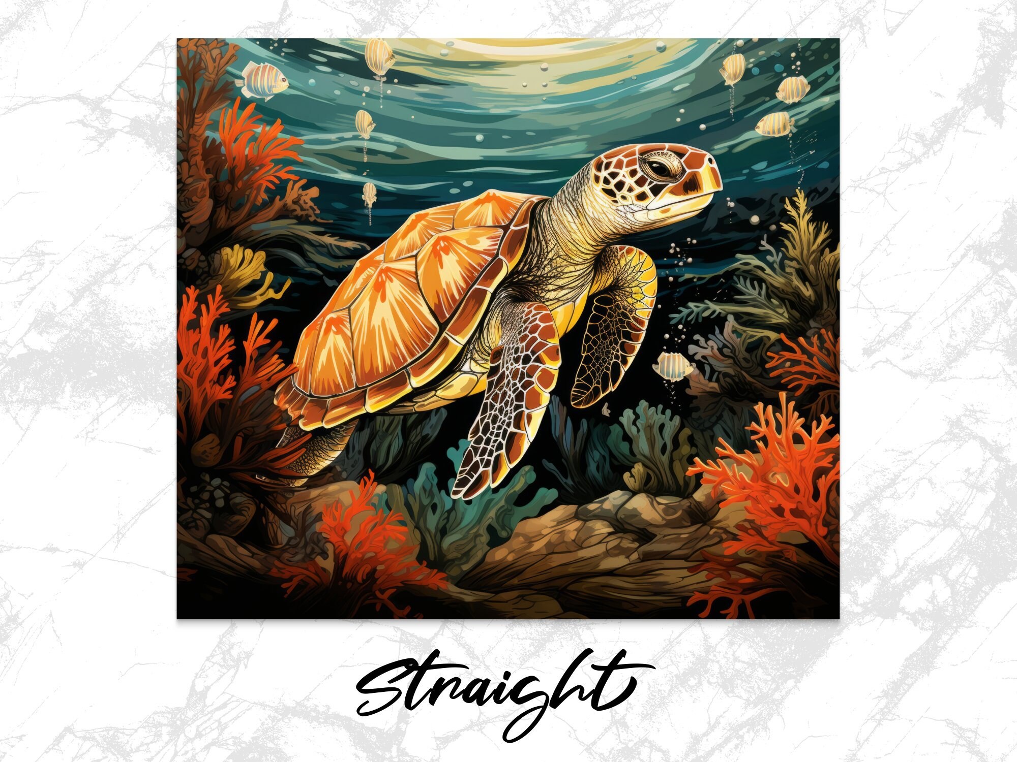 Sea Turtle Lacquer 20 Oz Tumbler Design, Straight and Tapered Wrap, Art ...