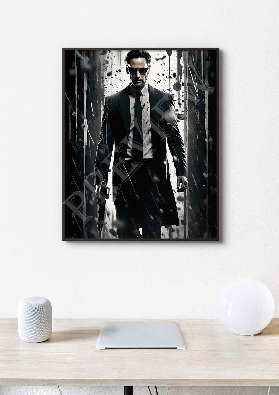 Movie Movie Poster Black and White Watercolor High Quality - Etsy