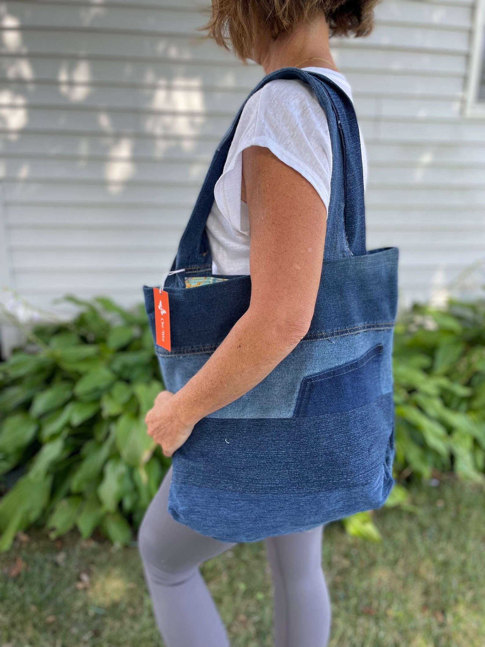 Upcycled Denim Tote Bag - Etsy