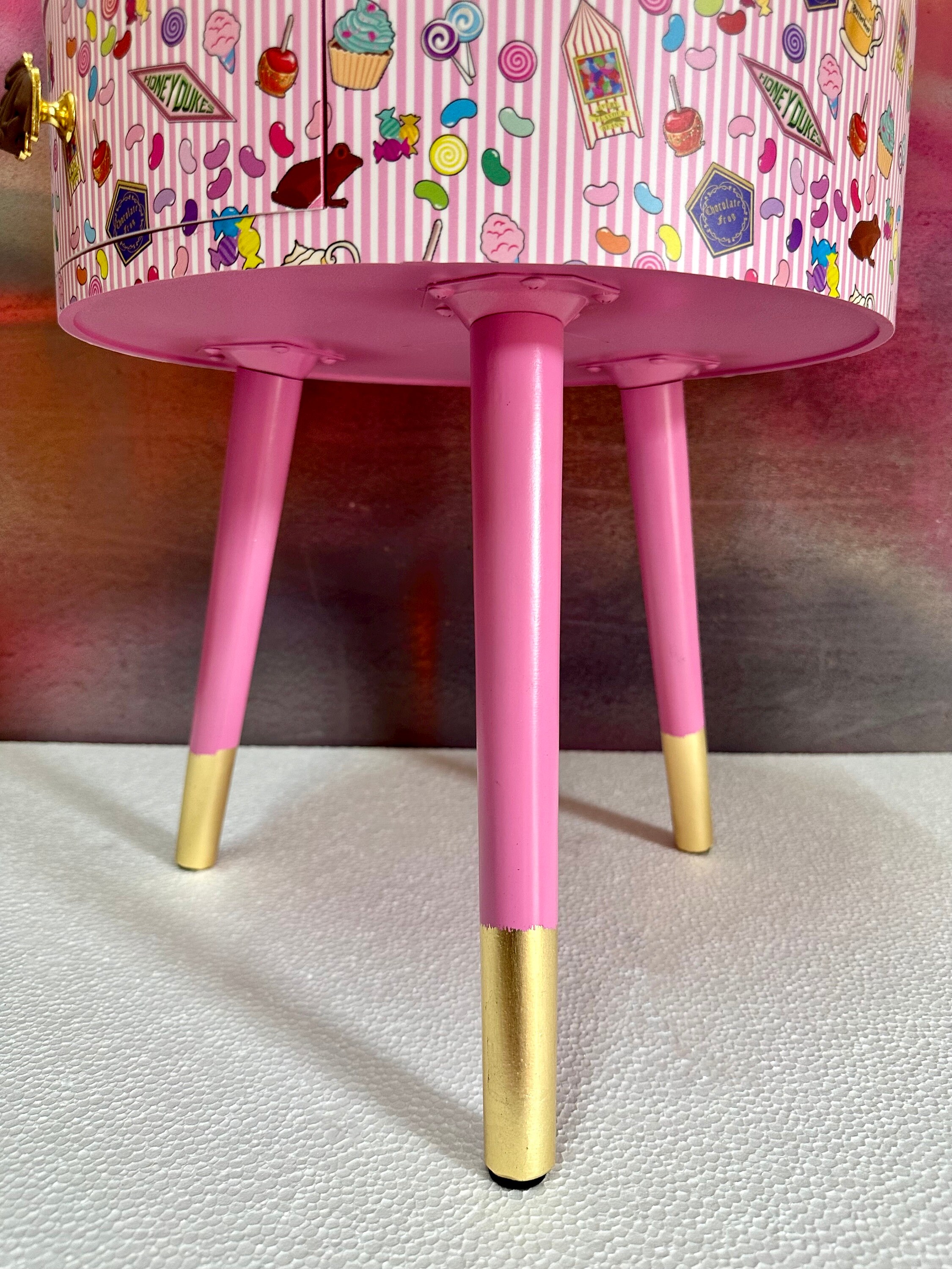 Harry Potter Inspired Side Table, Honeydukes, Pink Sweets Candy ...
