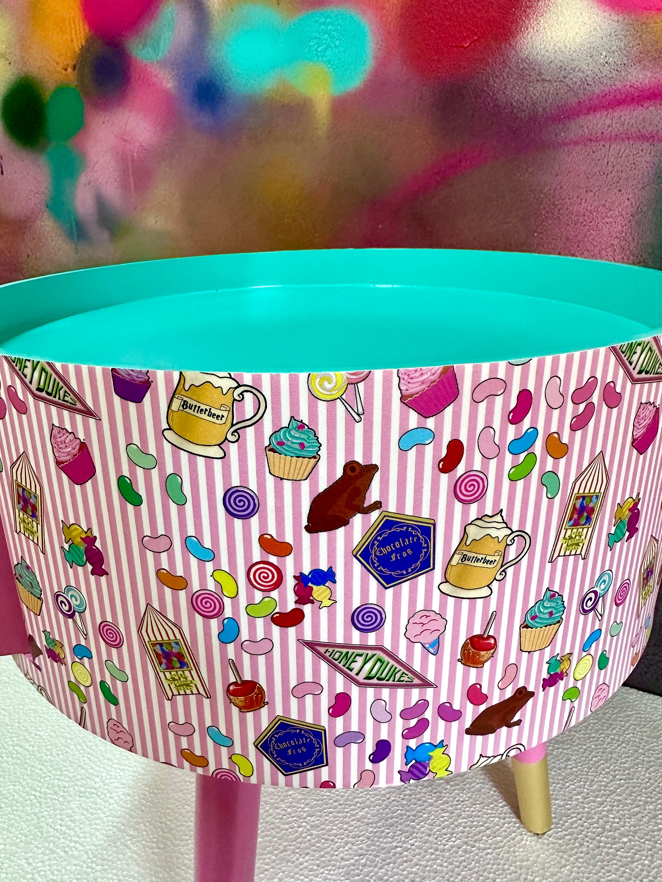 Harry Potter Inspired Side Table, Honeydukes, Pink Sweets Candy ...