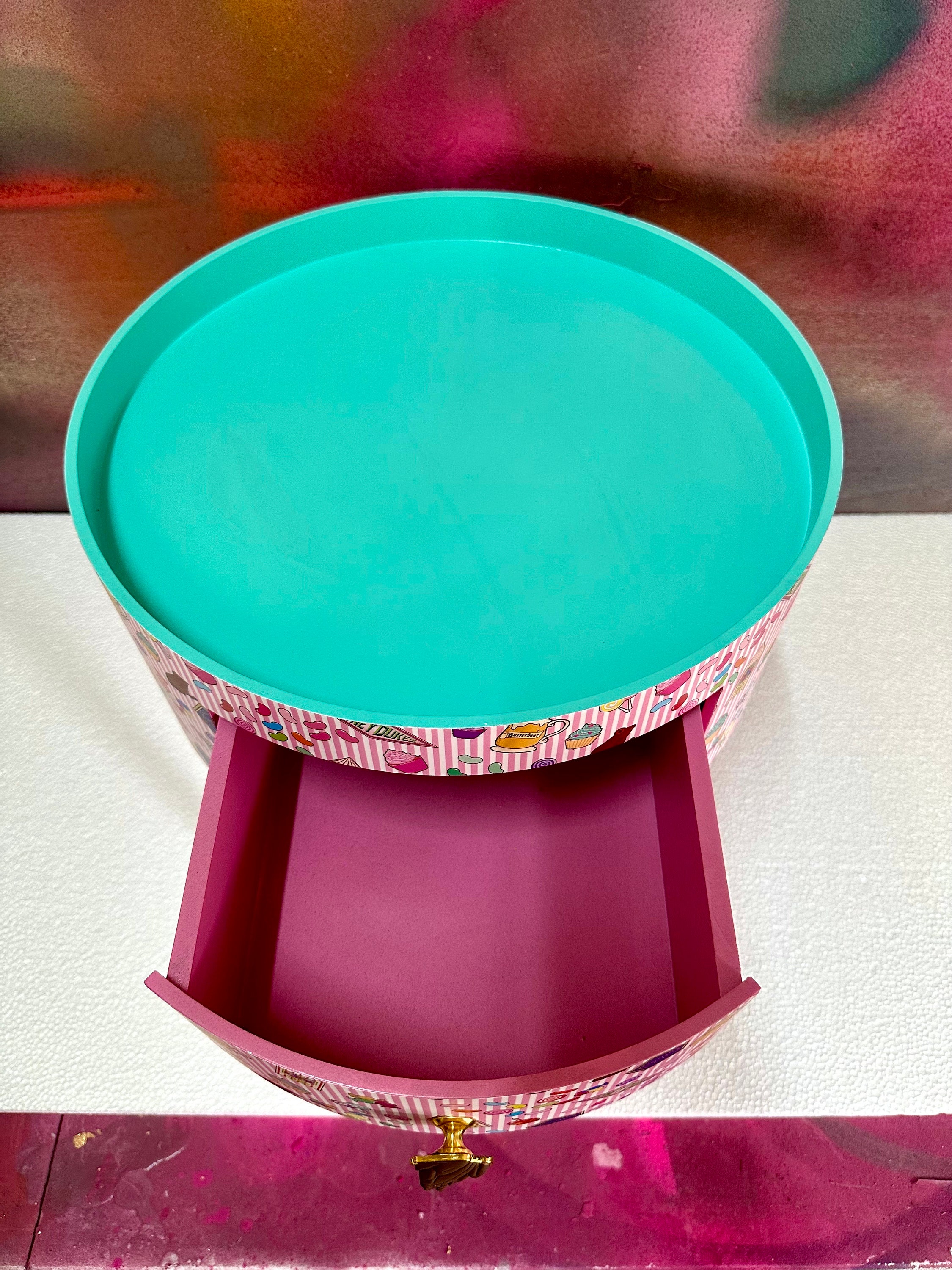 Harry Potter Inspired Side Table, Honeydukes, Pink Sweets Candy ...