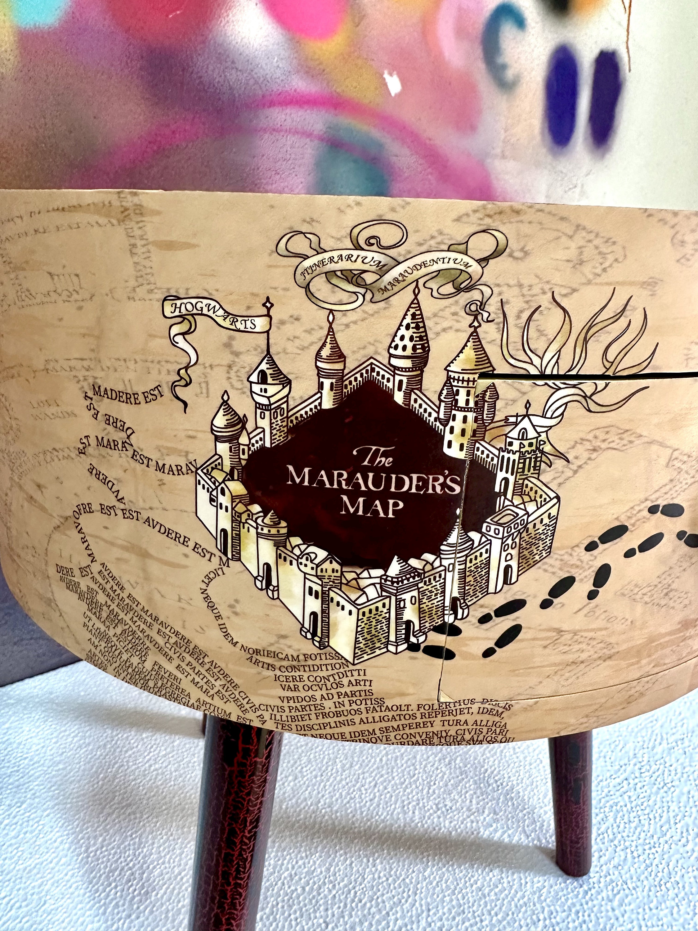 Harry Potter Inspired Side Table, Marauders Map , Wizarding World ...