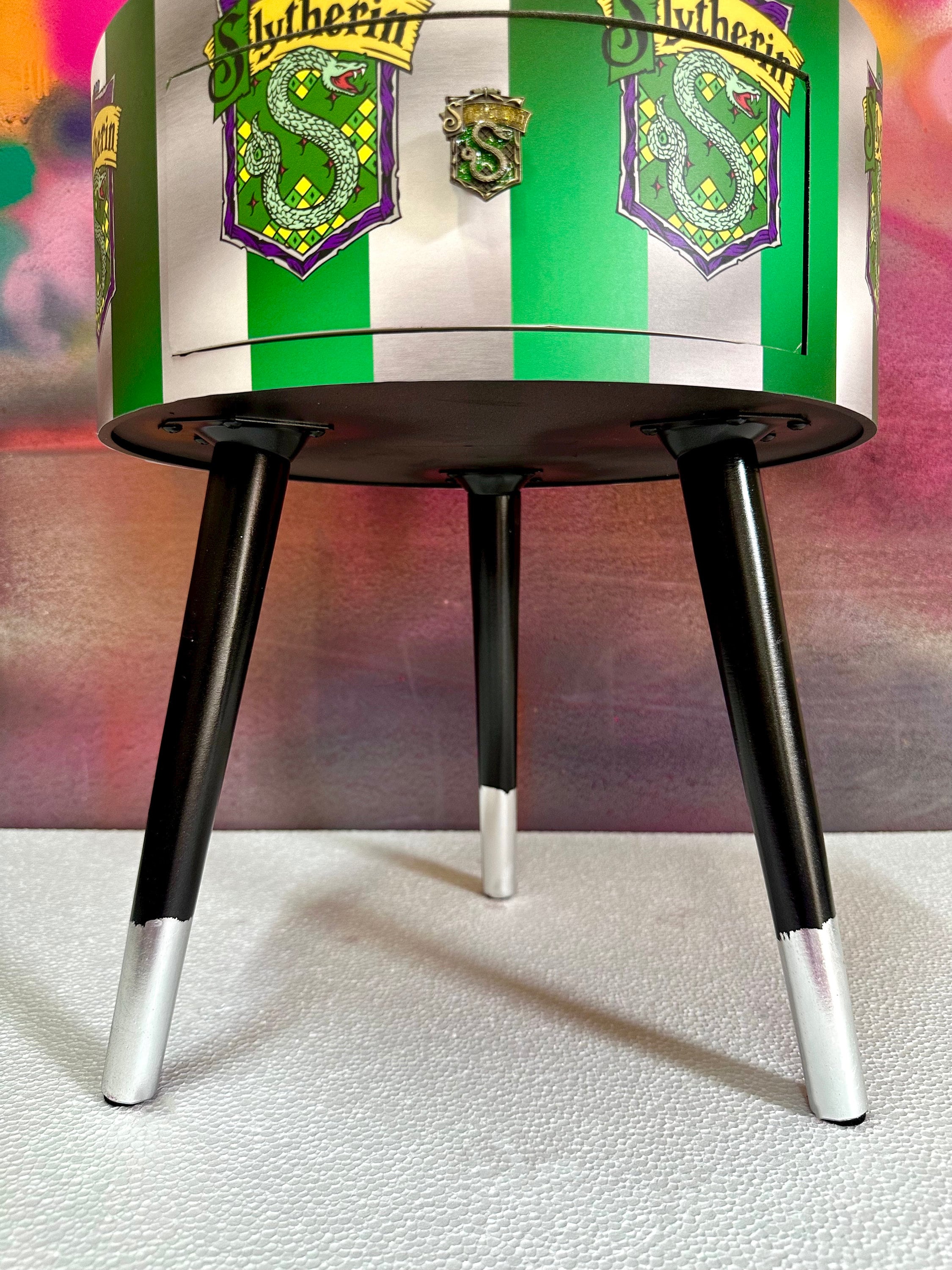 Harry Potter Inspired Side Table, Slytherin, Green and Silver ...