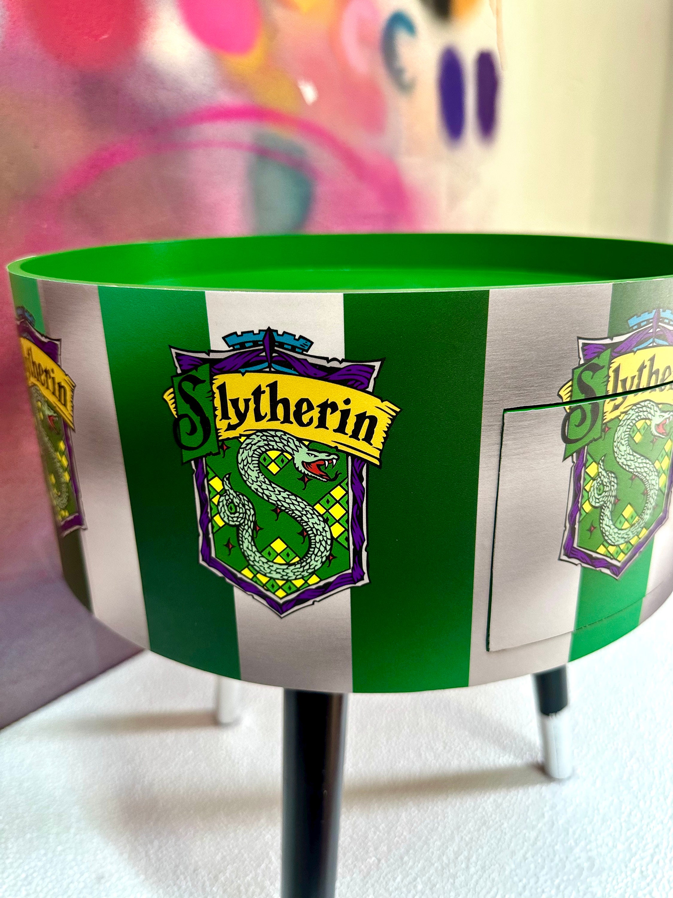 Harry Potter Inspired Side Table, Slytherin, Green and Silver ...