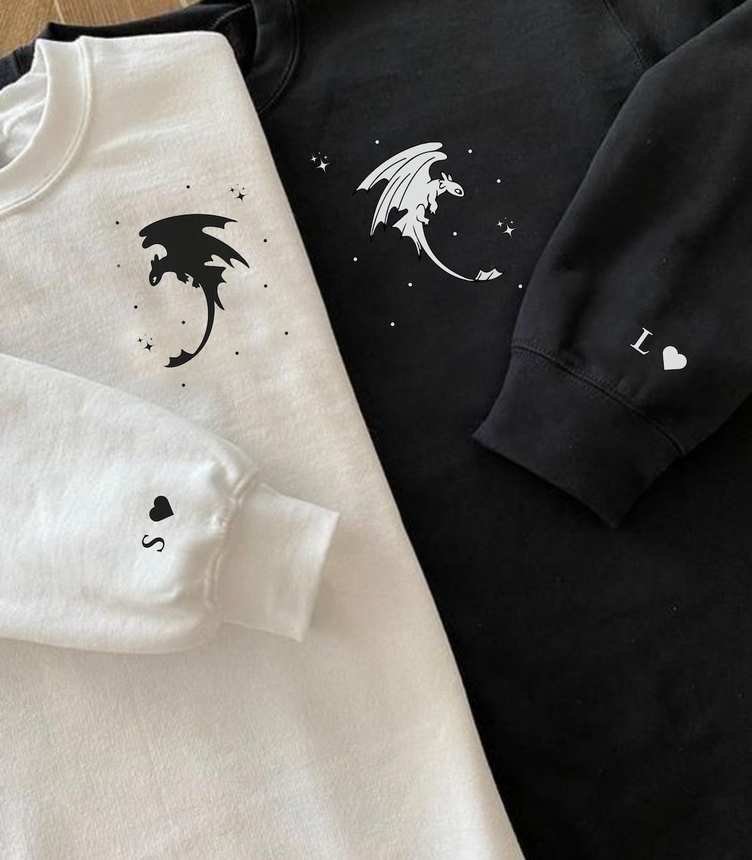 Dragons Sweatshirt,toothless and Light Fury,couples Sweatshirt ...