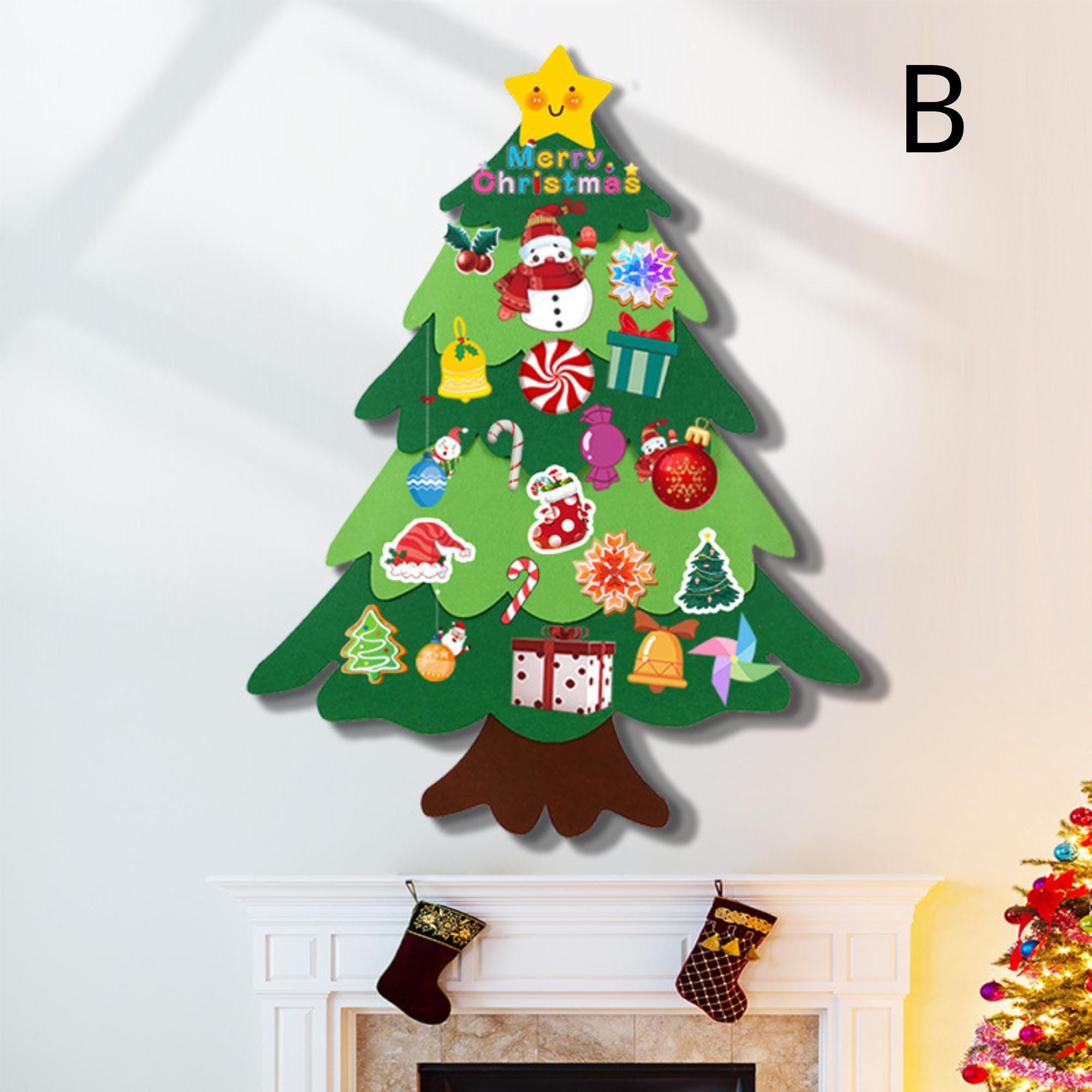Handmade Felt Christmas Tree Wall Hanging Decoration Toddlers Christmas ...