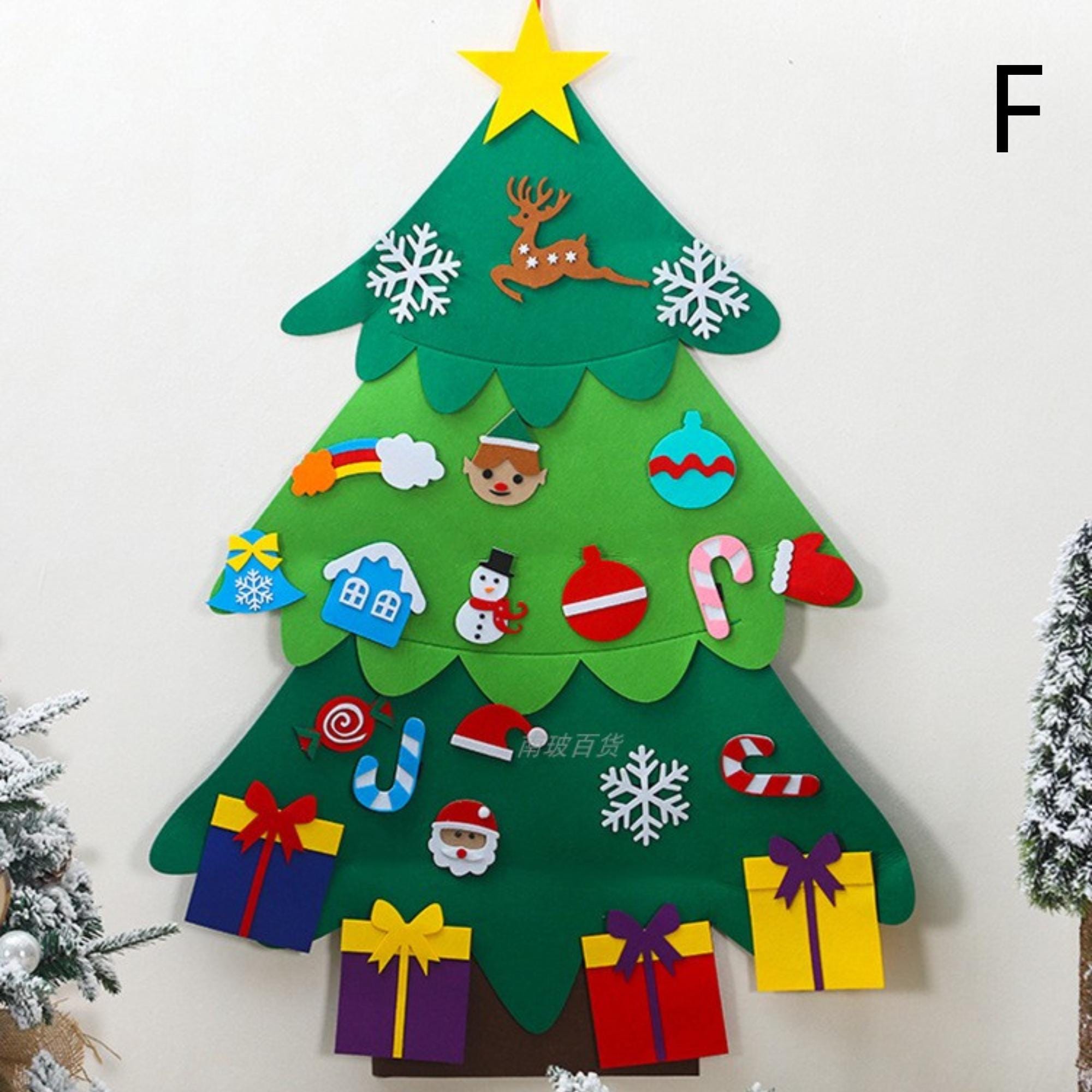 Handmade Felt Christmas Tree Wall Hanging Decoration Toddlers Christmas ...