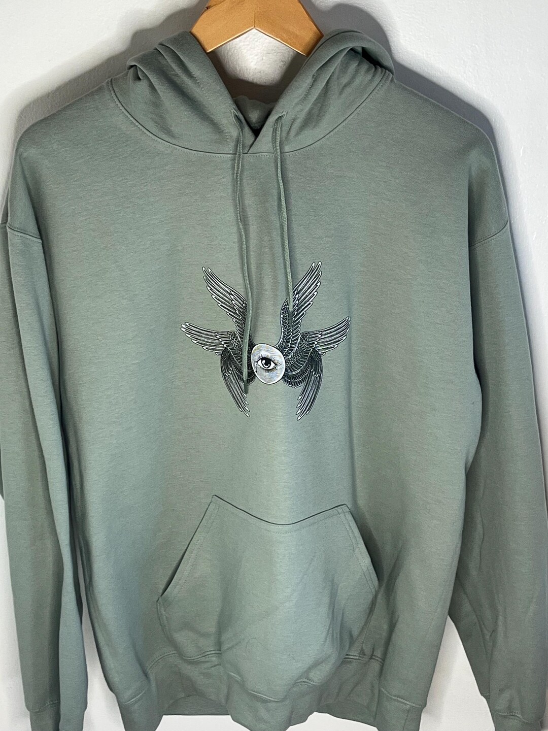 Seraphim Angel Hoodie in Sage Green. - Etsy