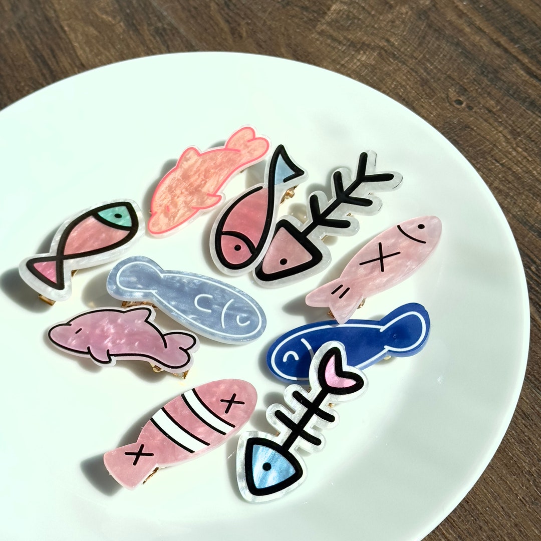 Whimsical Sea Life Hair Clip: Dolphin, Fish, Ocean Accessory - Etsy
