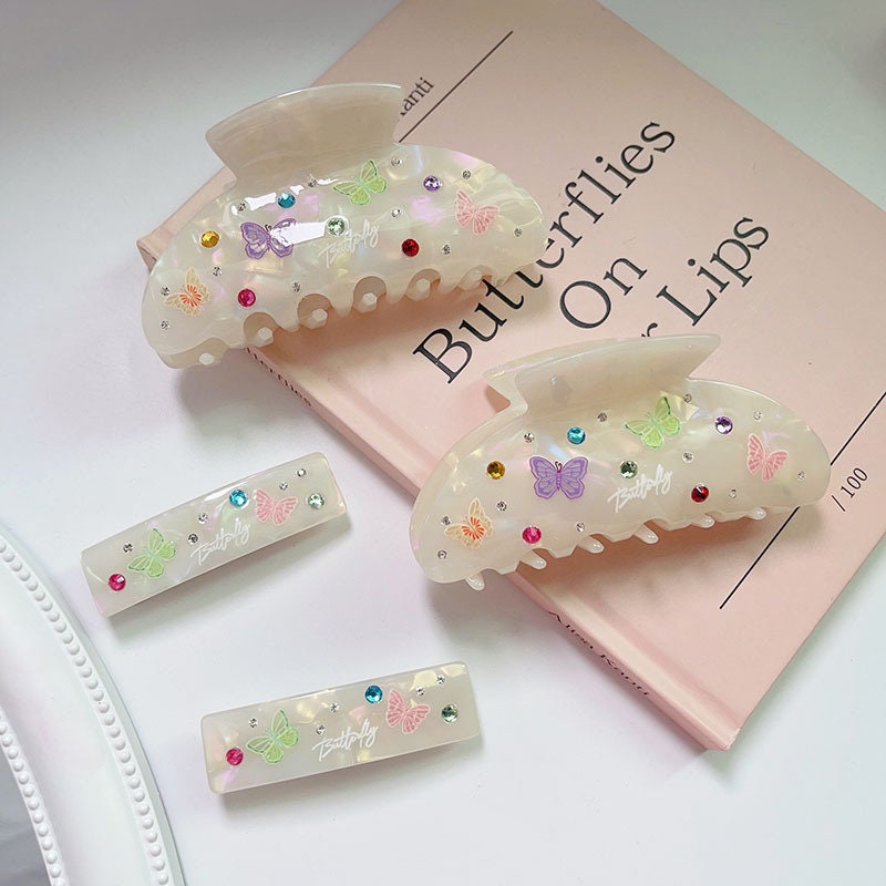 Dazzling Colorful Butterfly Hair Clips, Butterfly Hair Claw for Women ...