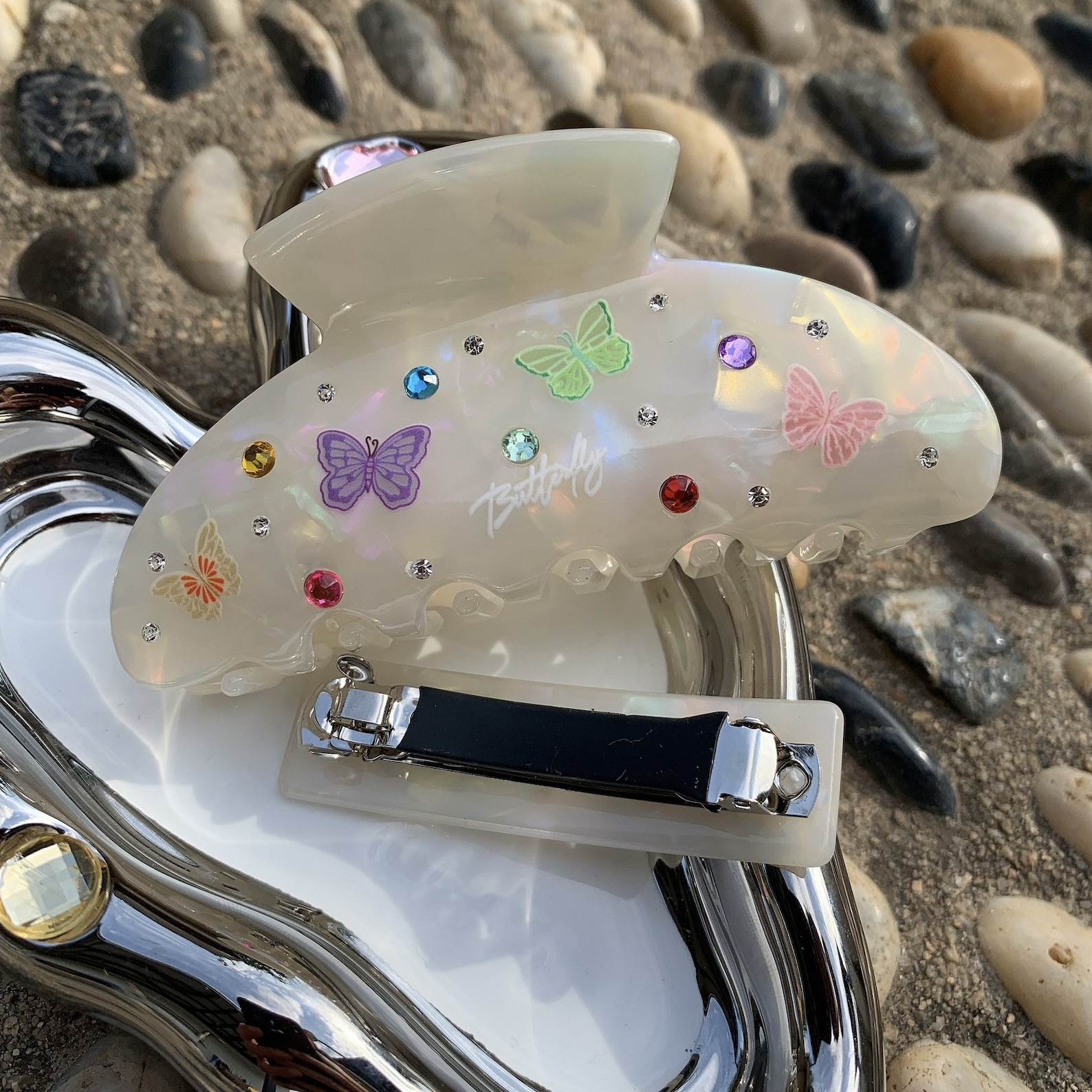 Dazzling Colorful Butterfly Hair Clips, Butterfly Hair Claw for Women ...