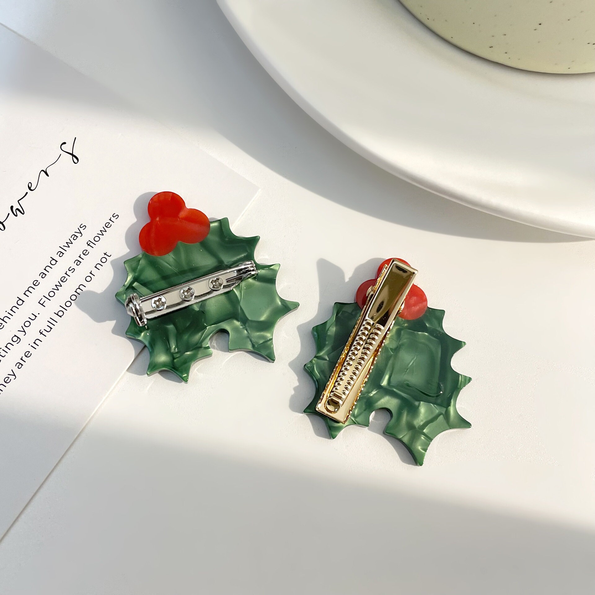 Dainty Adjustable Christmas Hair Clips Set,christmas Tree Hair Clips ...