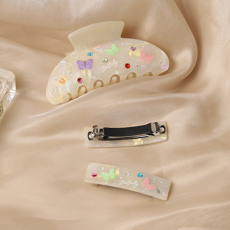 Dazzling Colorful Butterfly Hair Clips, Butterfly Hair Claw for Women ...