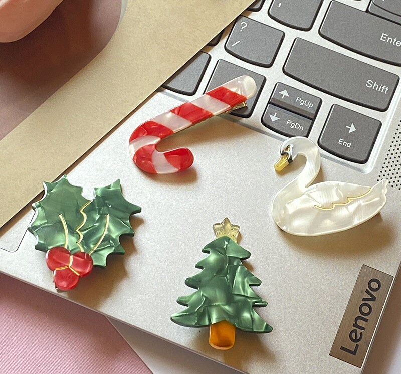Dainty Adjustable Christmas Hair Clips Set,christmas Tree Hair Clips ...