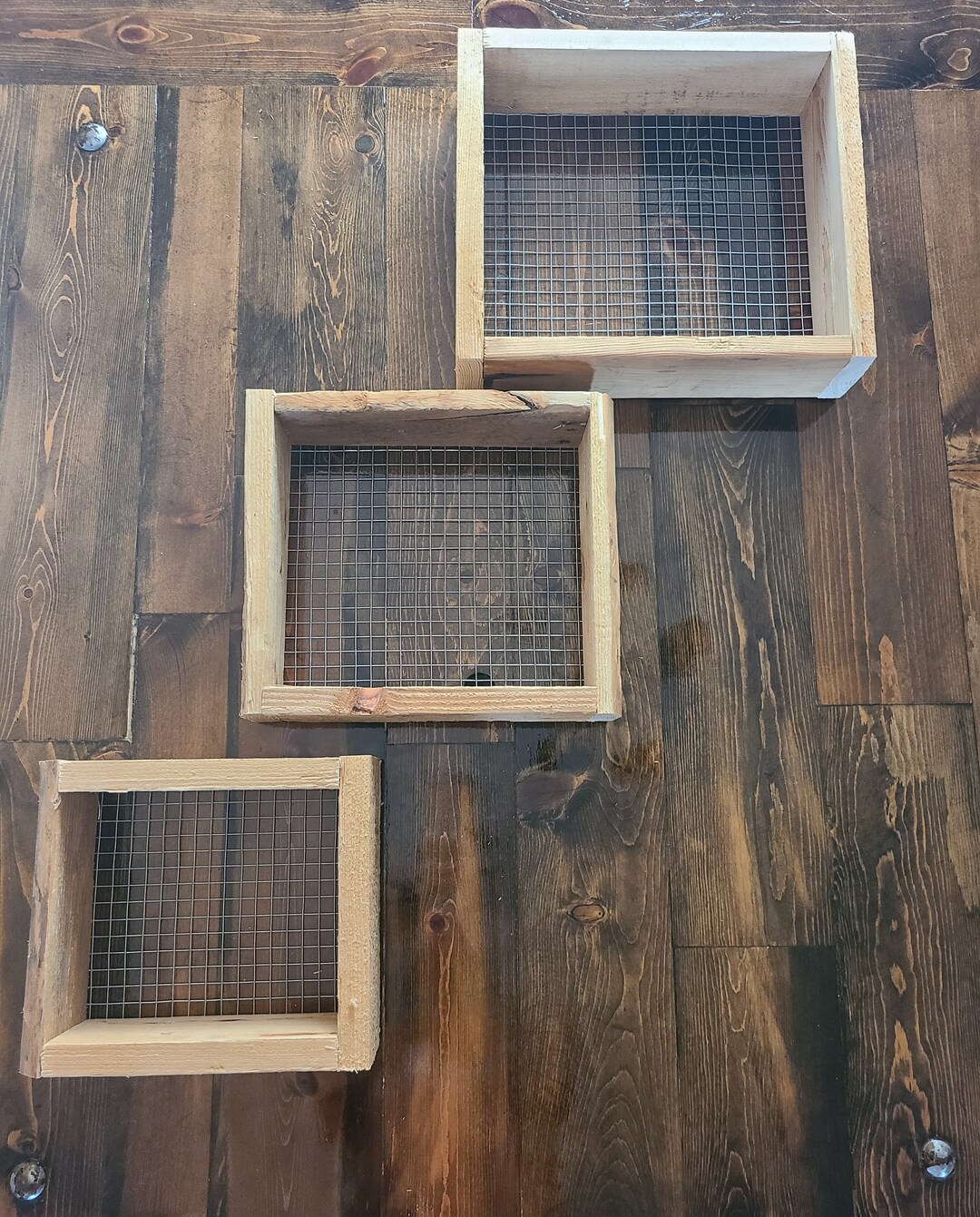 3 Piece Square Wood Shelves - Etsy