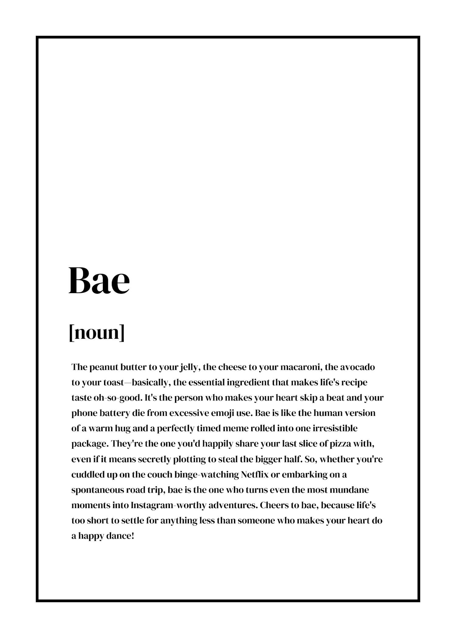 Bae Definition Poster *instant Download* - Etsy