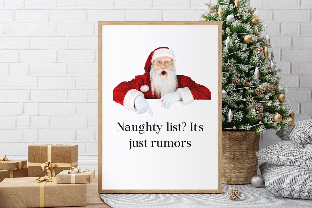 Santa Naughty List Printable Wall Art - Etsy