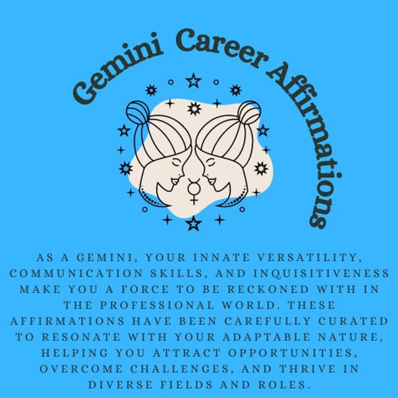Gemini Career Affirmations *INSTANT DOWNLOAD* - 50 Empowering Career ...
